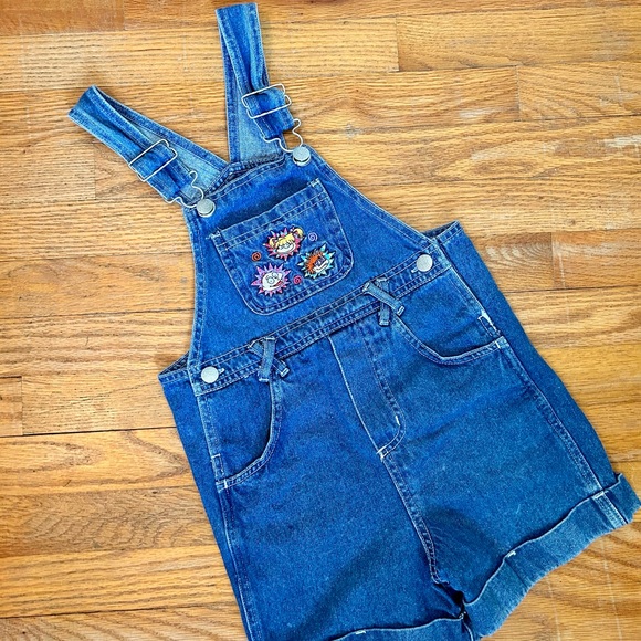 Nickelodeon | Bottoms | Vintage Rugrats Shortalls Denim Overalls Jeans ...